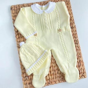 Spanish Knitted Newborn Knit Set Peto Primera Puesta Baby Boy Knit ...