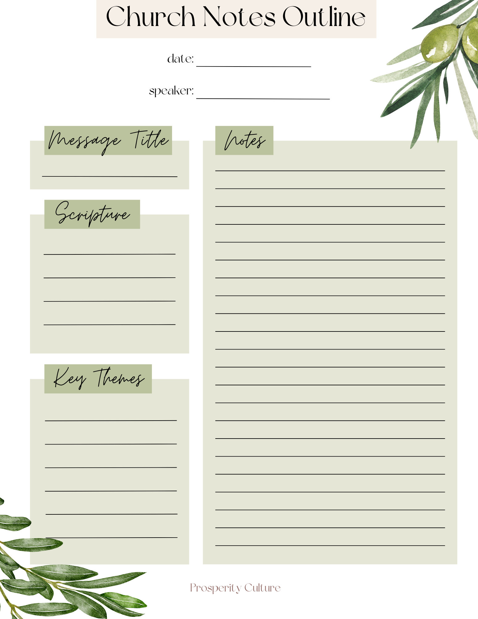 Church Notes Digital Download | Sermon Outline - Etsy