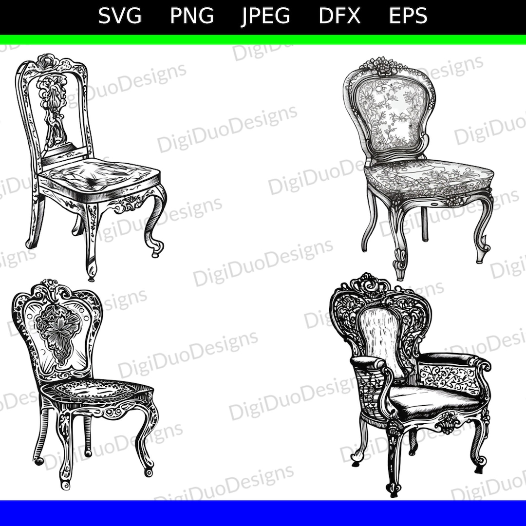 Chair SVG Pack. Furniture SVG, Digital Art, Al Generated, Cricut Design ...