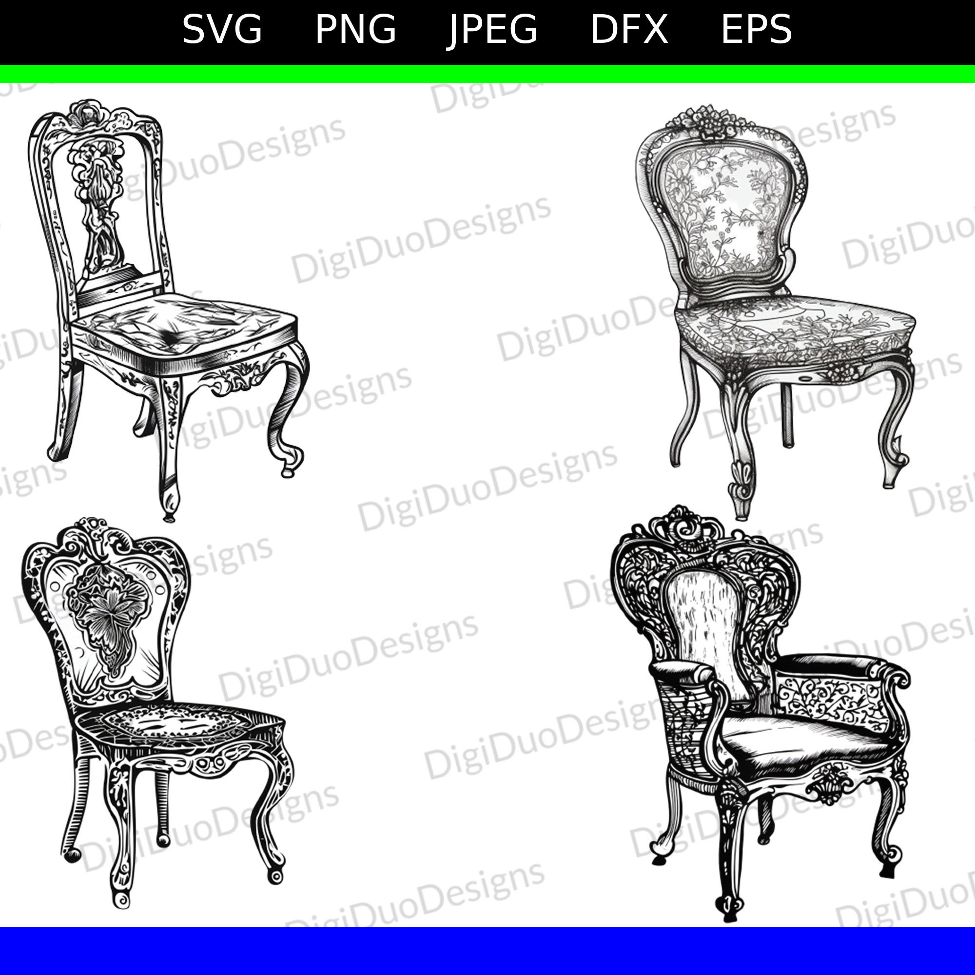 Chair SVG Pack. Furniture SVG, Digital Art, Al Generated, Cricut Design ...