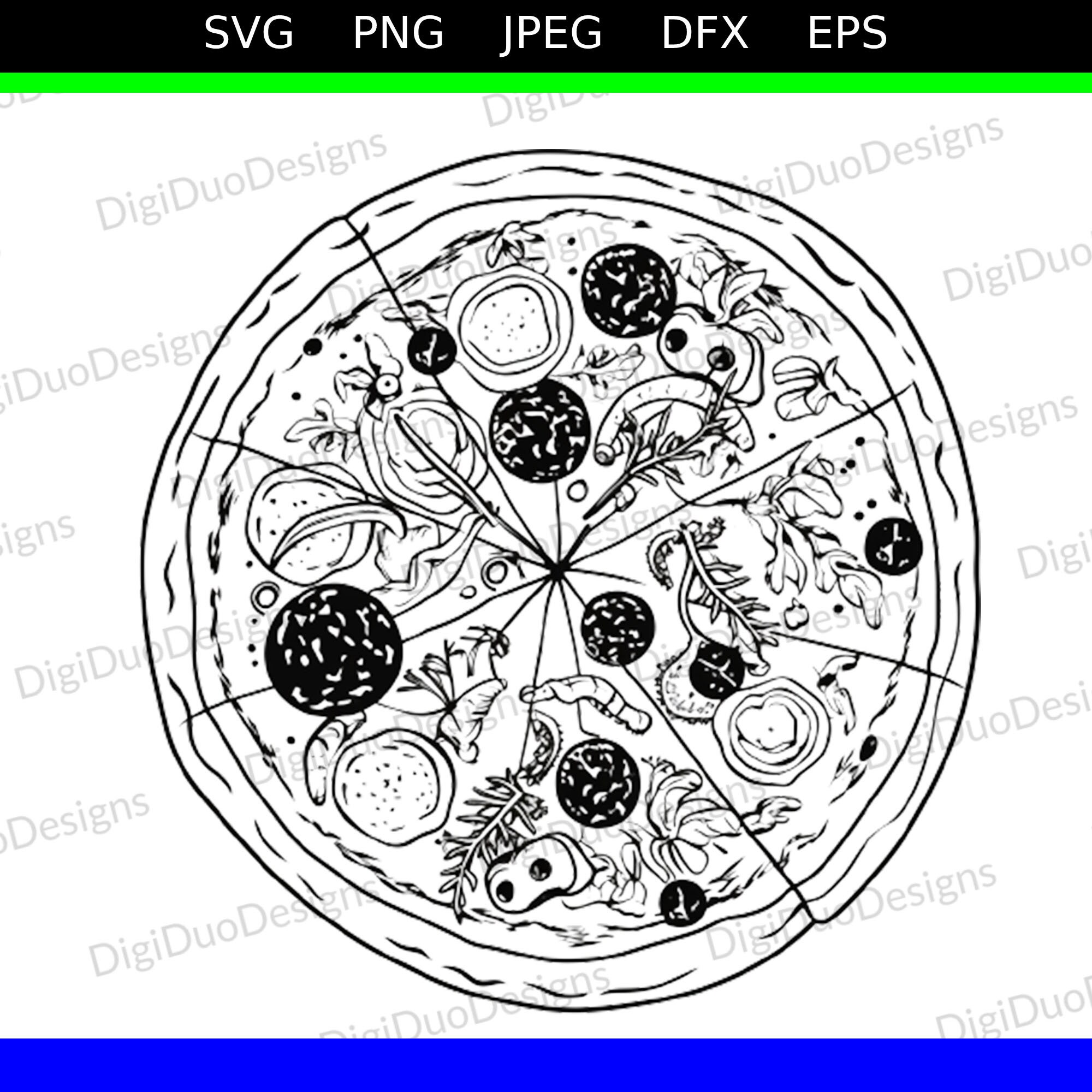 Pizza SVG, Food SVG, Digital Art, Al Generated, Cricut Design ...