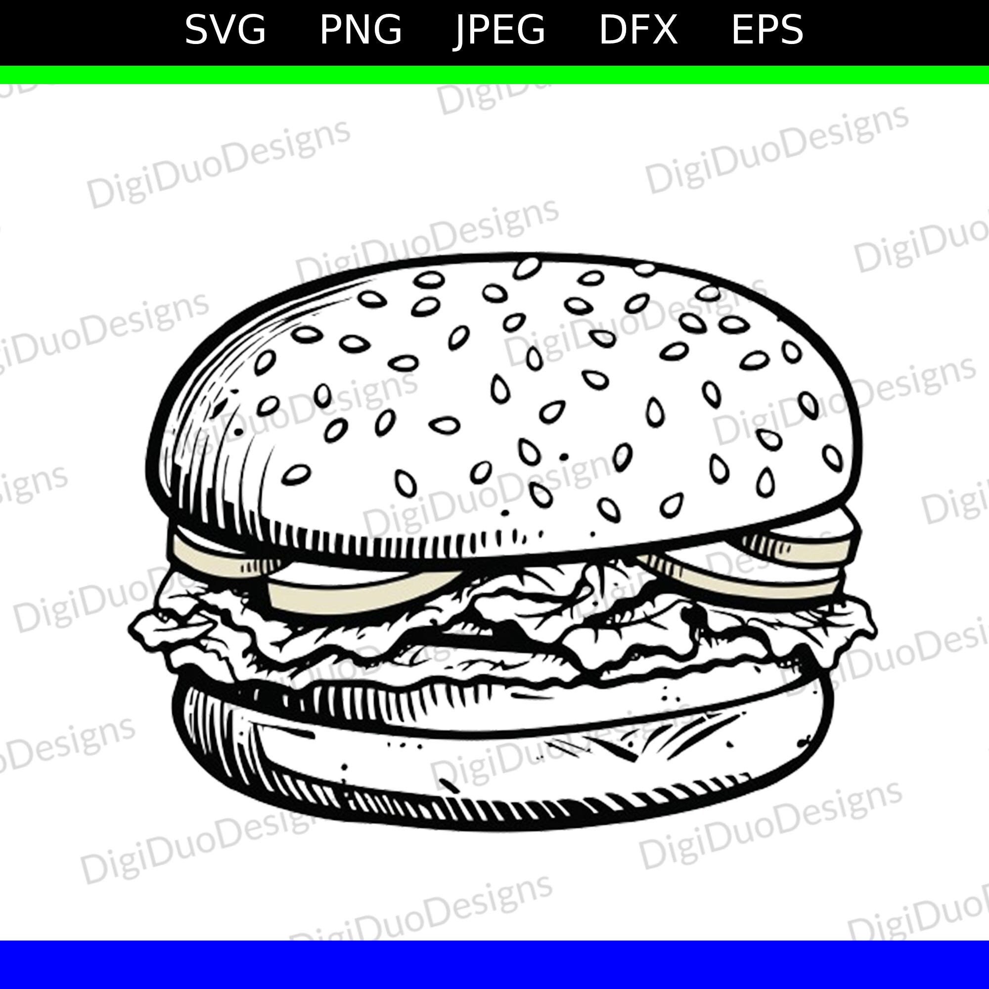 Burger SVG, Food Food SVG, Cheeseburger, Digital Art, Al Generated ...