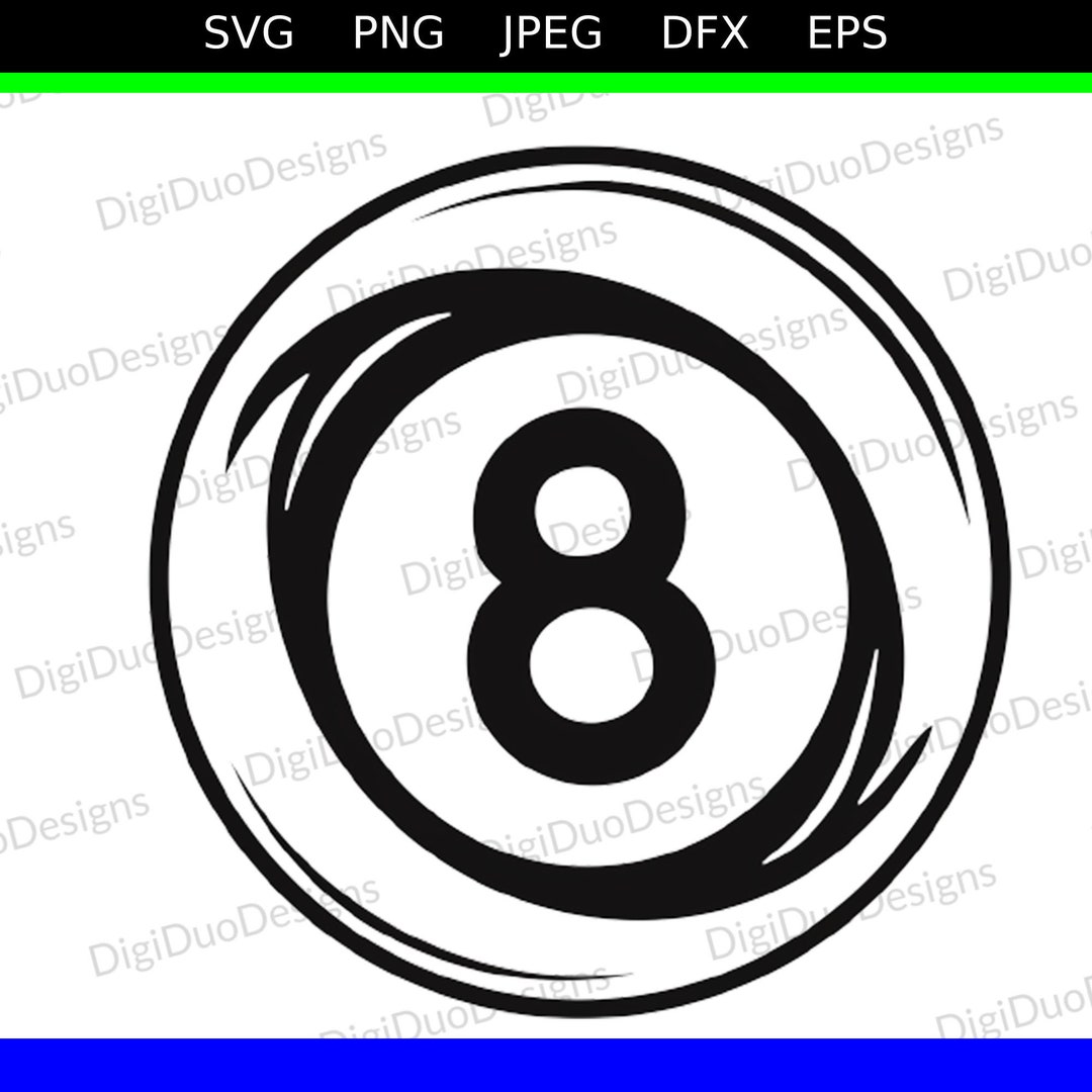 Eight Ball SVG, Billiards SVG, Digital Art, Al Generated, Cricut Design ...