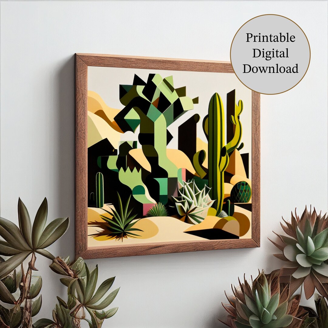 Desert Cacti Art Printable Cactus Art Abstract Landscape - Etsy