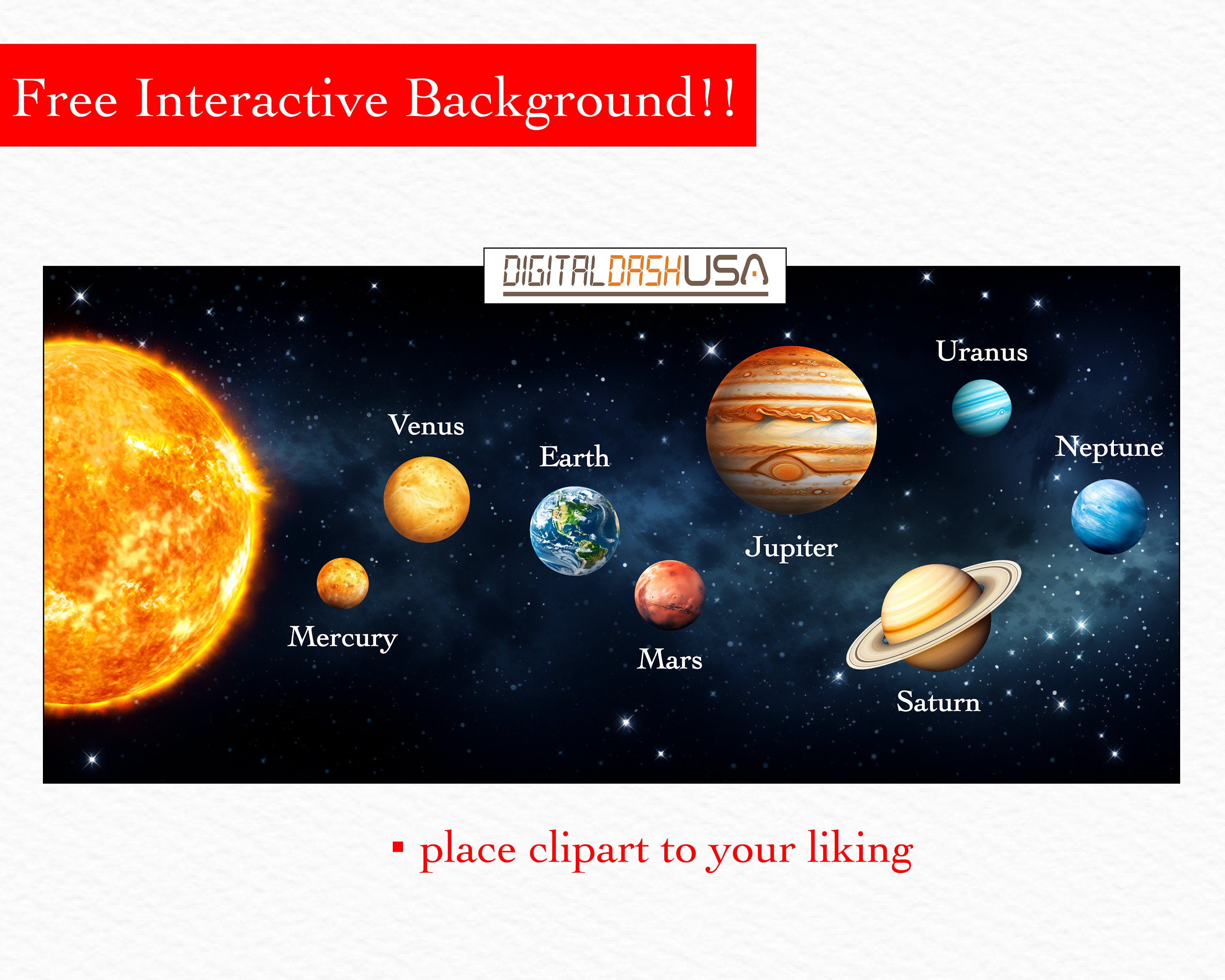 Watercolor Solar System Clipart, Planet PNG With Background, Astronomy ...