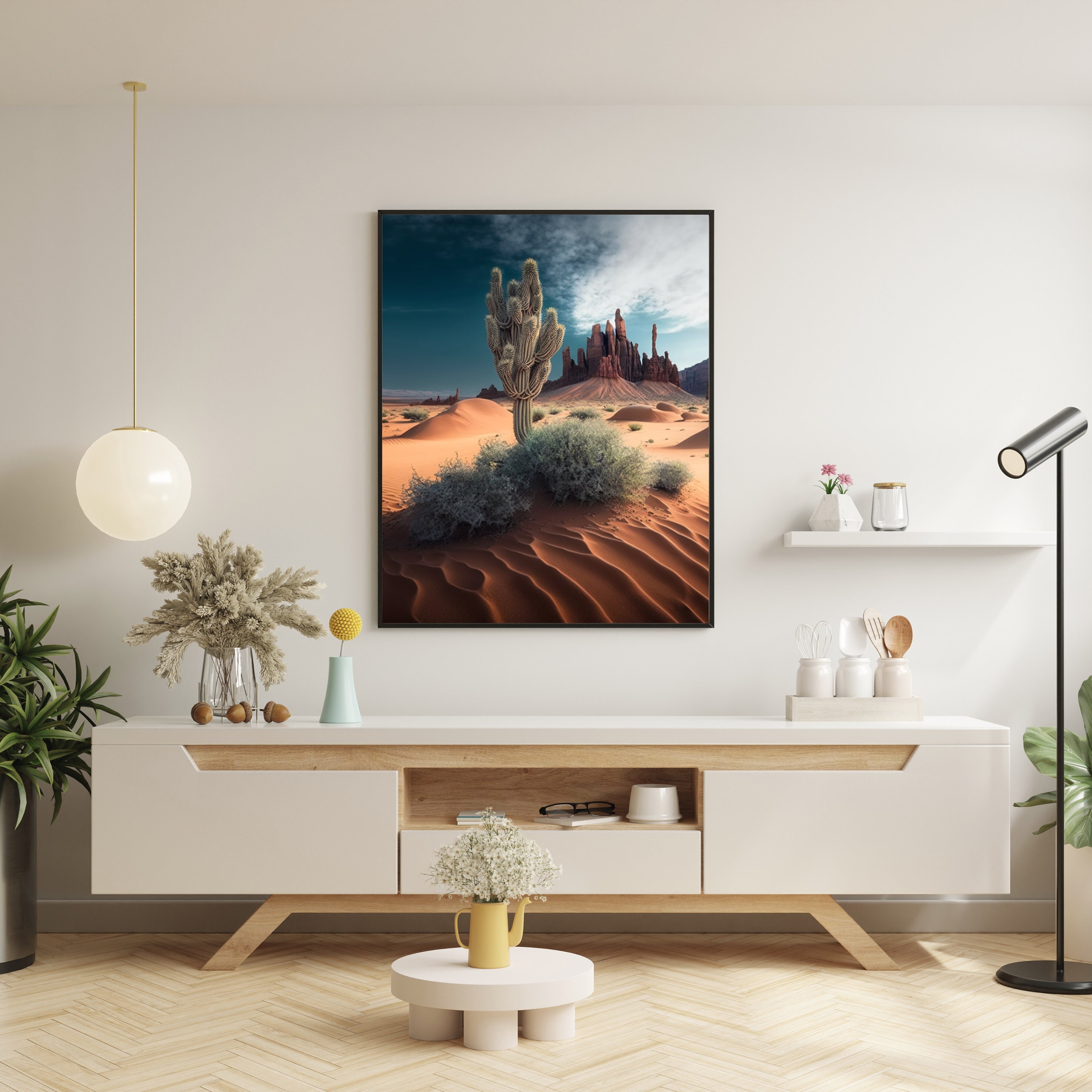 A Digital Illustration of a Desert Landscape. - Etsy
