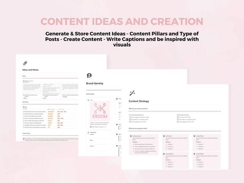 Notion Social Media Content Planner, Digital Content Creator Template ...