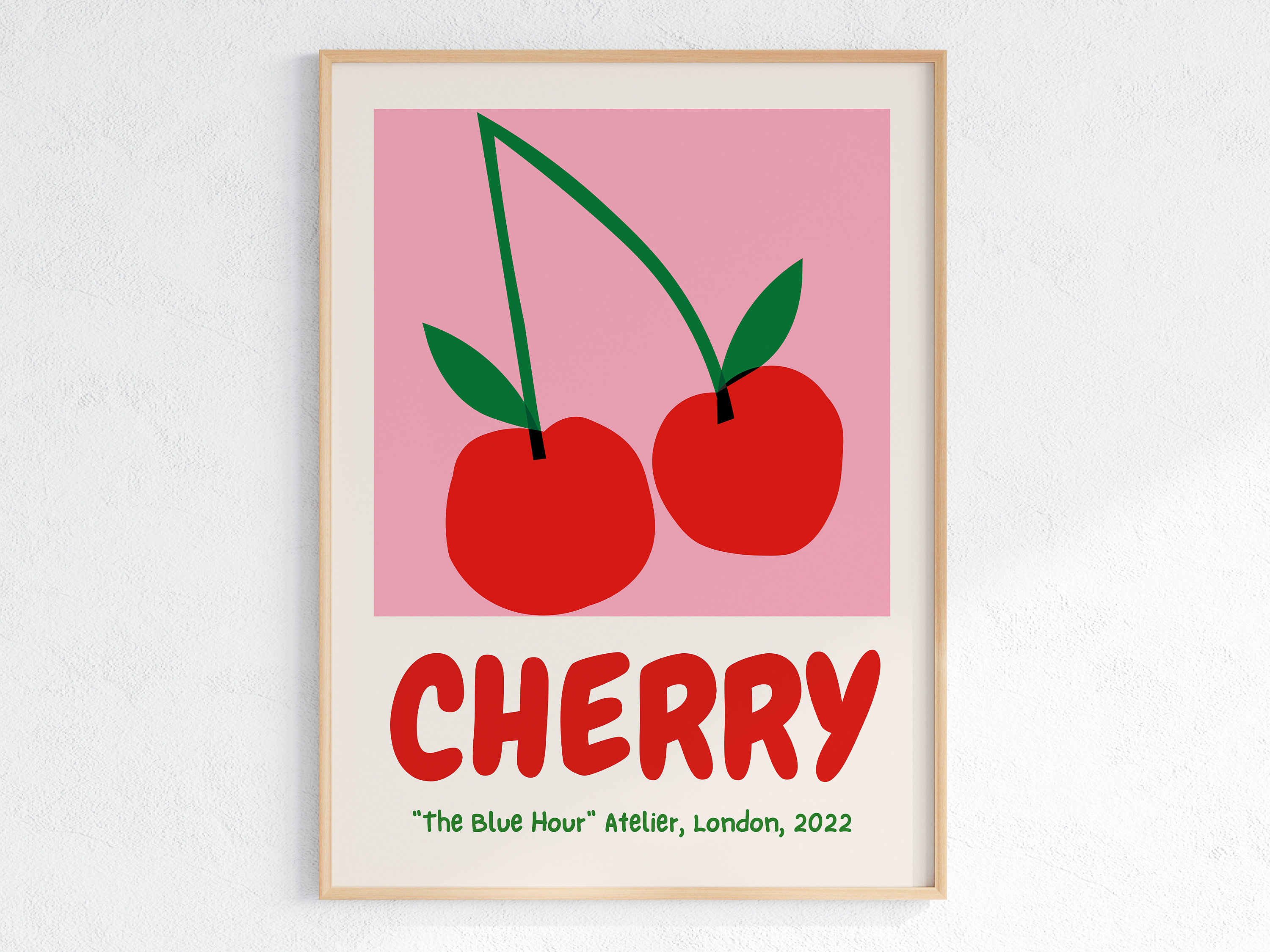 Cherry Print, Fruit Market Poster, Cherry Wall Art, Retro Cherry Print, Cherry Art Print, Fruit ...