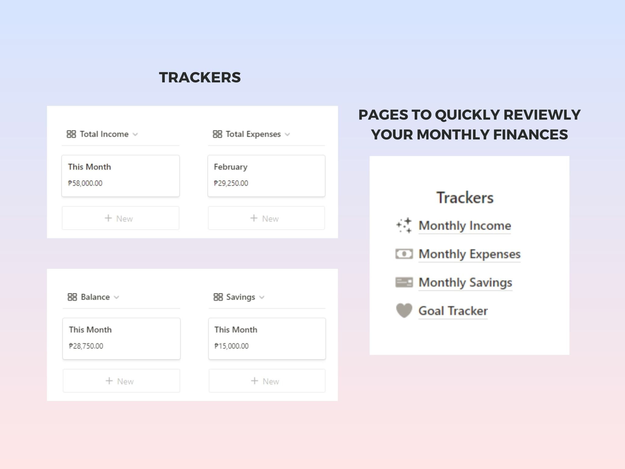 Notion Personal Finance & Budget Tracker, Goals, Savings, Income ...