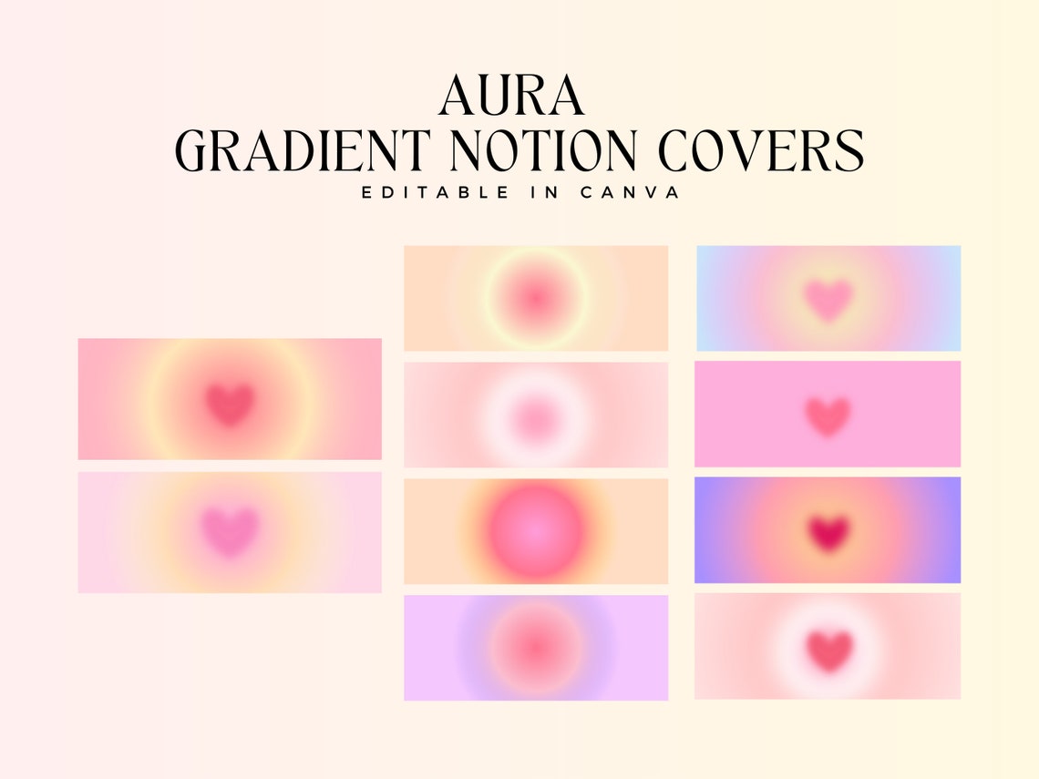 Notion Covers Pack, Aura Gradient Notion Covers, Editable Notion Covers in Canva, Notion ...