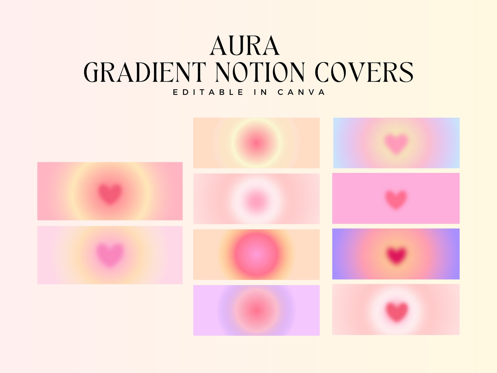 Notion Covers Pack, Aura Gradient Notion Covers, Editable Notion Covers in Canva, Notion ...