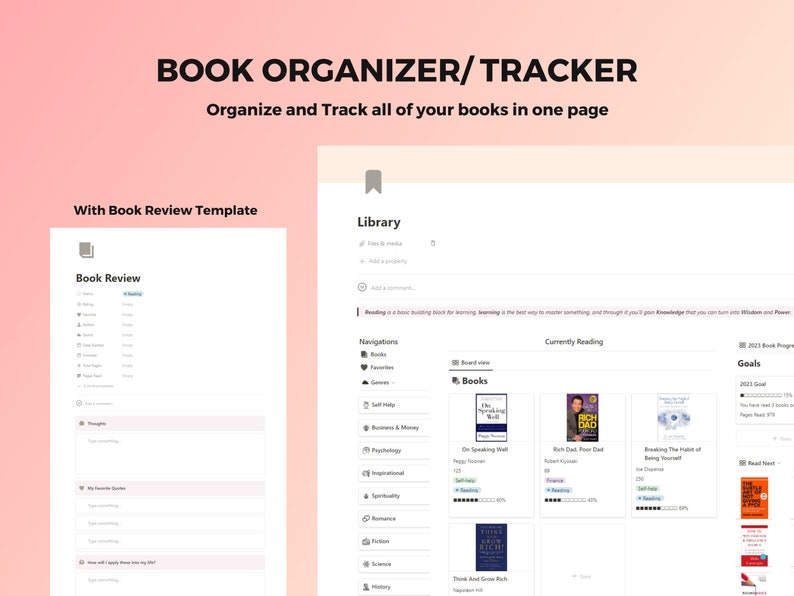 2023 Updated Notion Habit Tracker With Buttons and Graphs, With Book ...