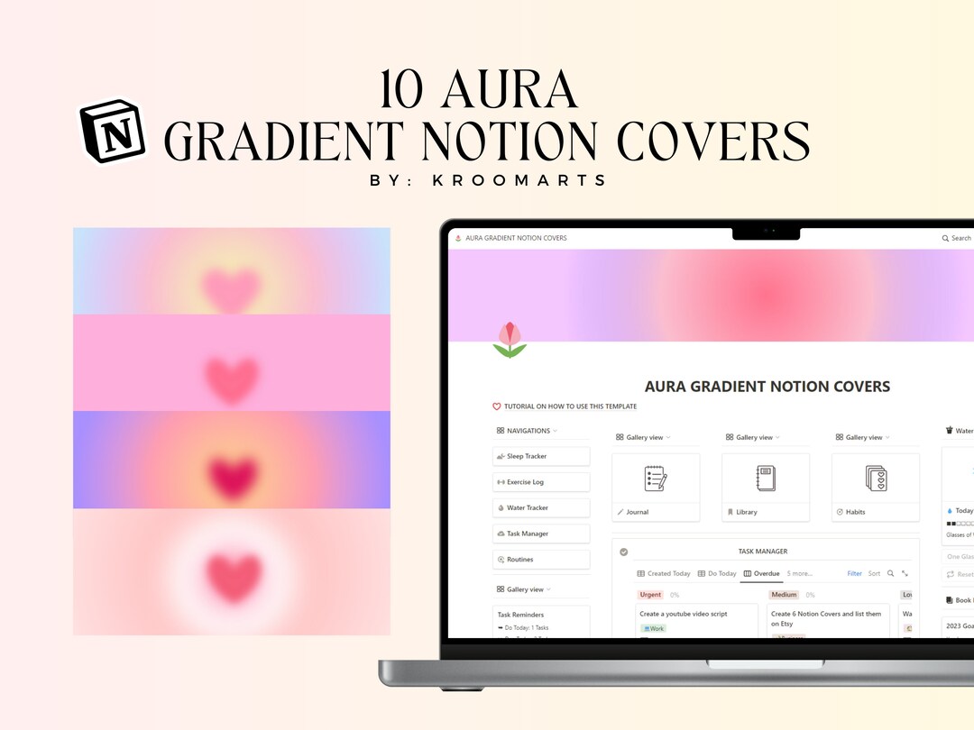Notion Covers Pack, Aura Gradient Notion Covers, Editable Notion Covers ...