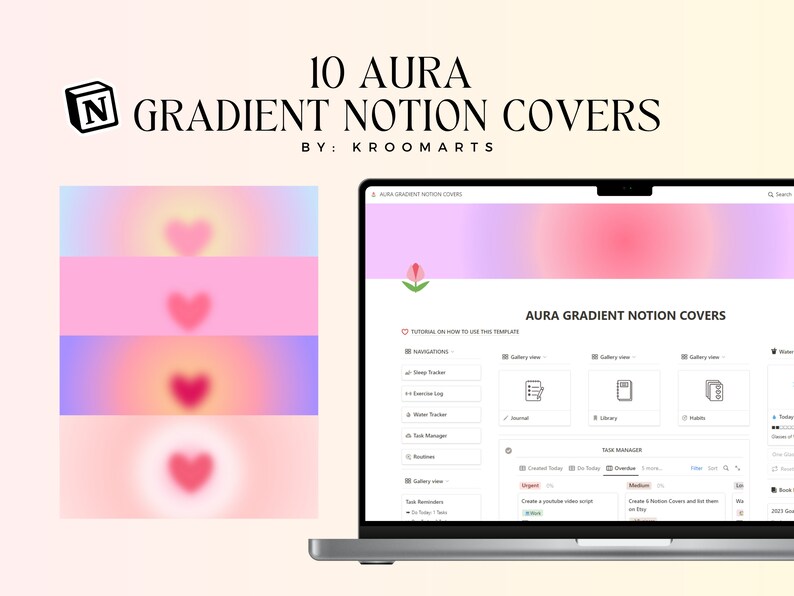 Notion Covers Pack, Aura Gradient Notion Covers, Editable Notion Covers ...
