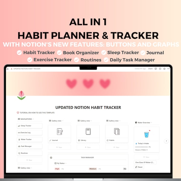 Notion Habit Tracker 2023 - Etsy