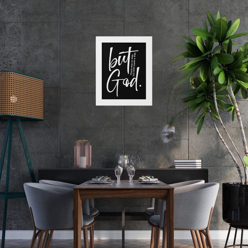 But God Framed Vertical Poster | Inspirational Christian Wall Art ...
