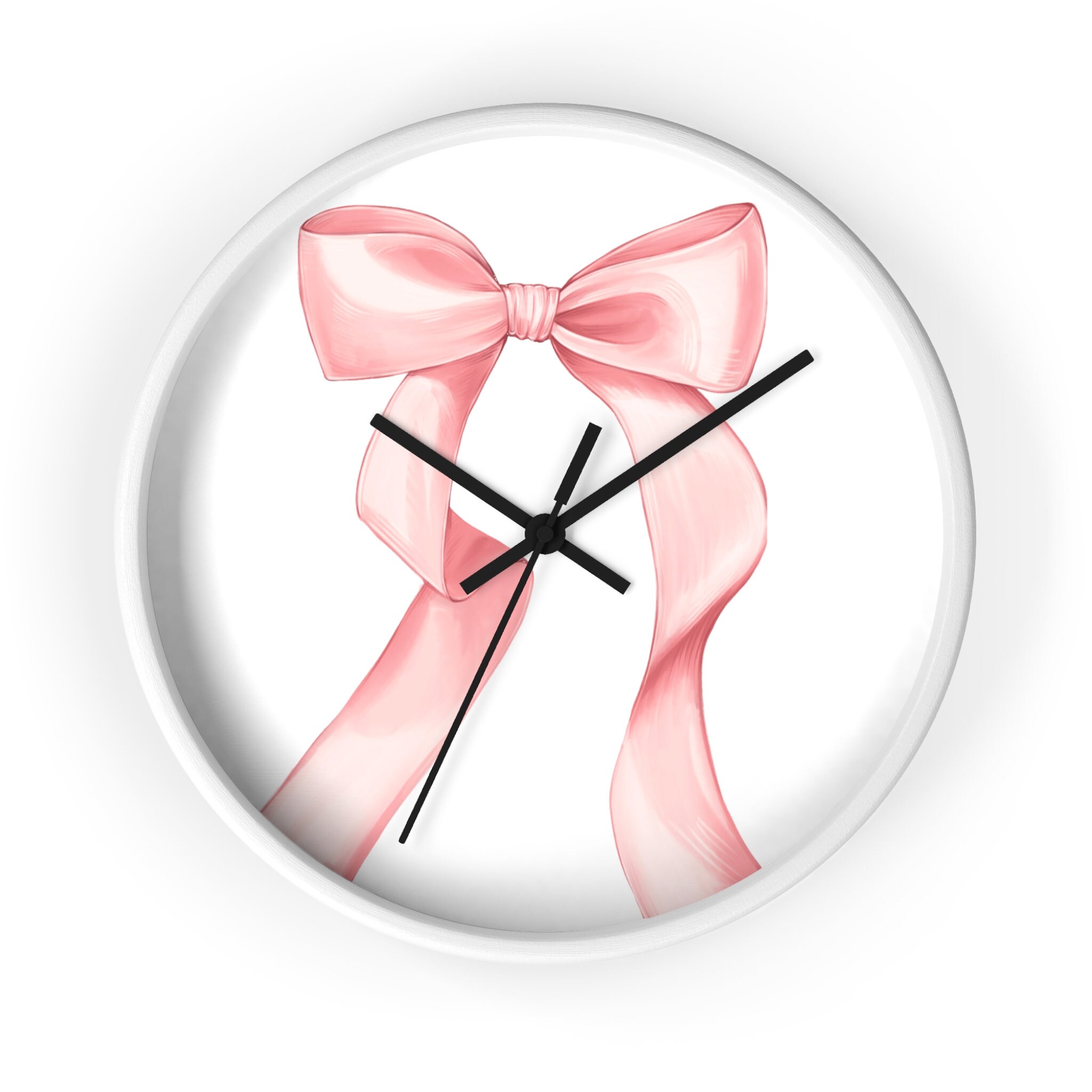 Pink Bow Coquette Wall Clock, Wall Art, Home Decor, Unique Gift for Her ...