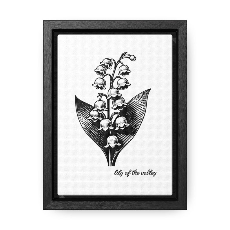 May Birth Flower Wall Art, Lily of the Valley Canvas Wrap Vertical ...