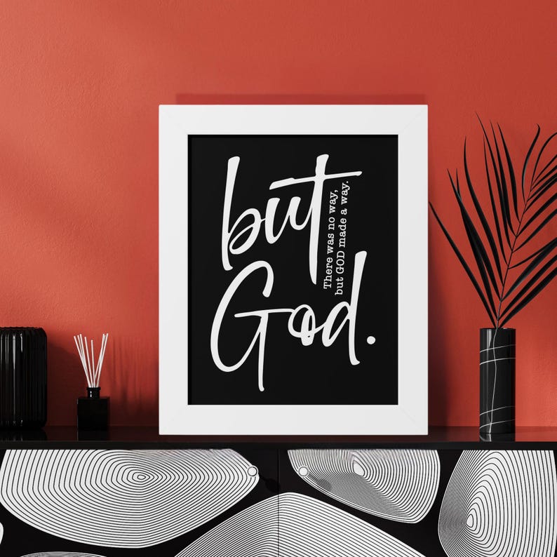 But God Framed Vertical Poster | Inspirational Christian Wall Art ...