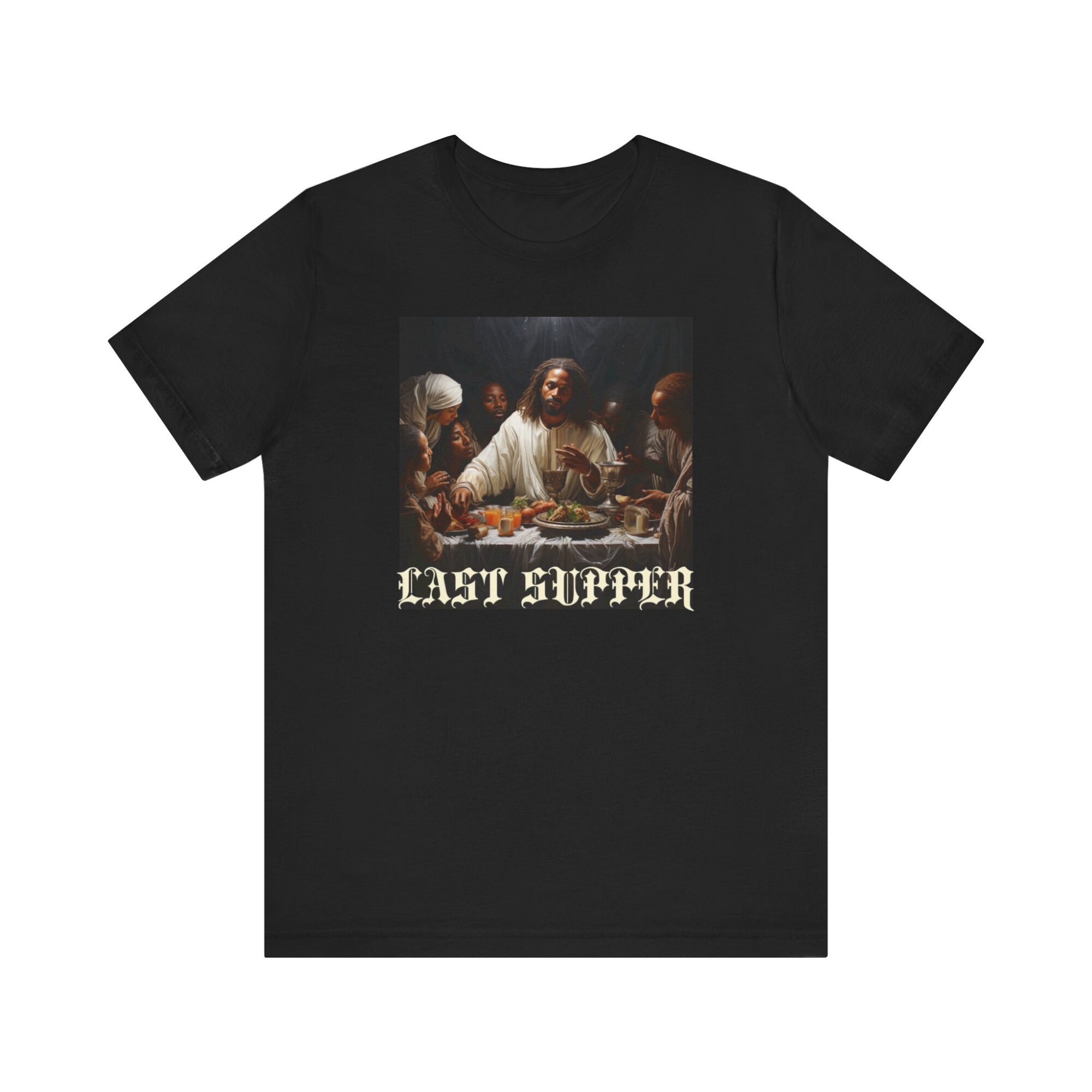 Black Jesus Last Supper Unisex Short Sleeve Tee, Christian Gift, Father ...