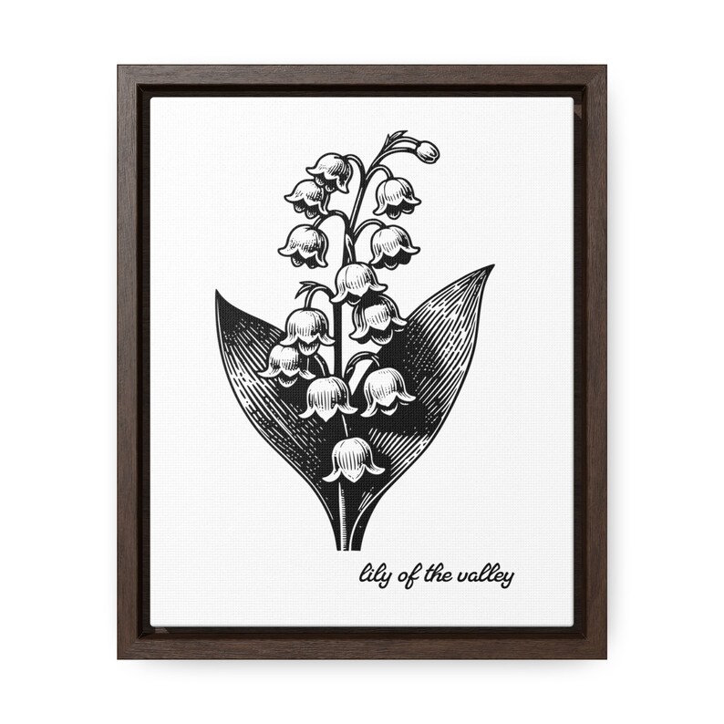 May Birth Flower Wall Art, Lily of the Valley Canvas Wrap Vertical ...