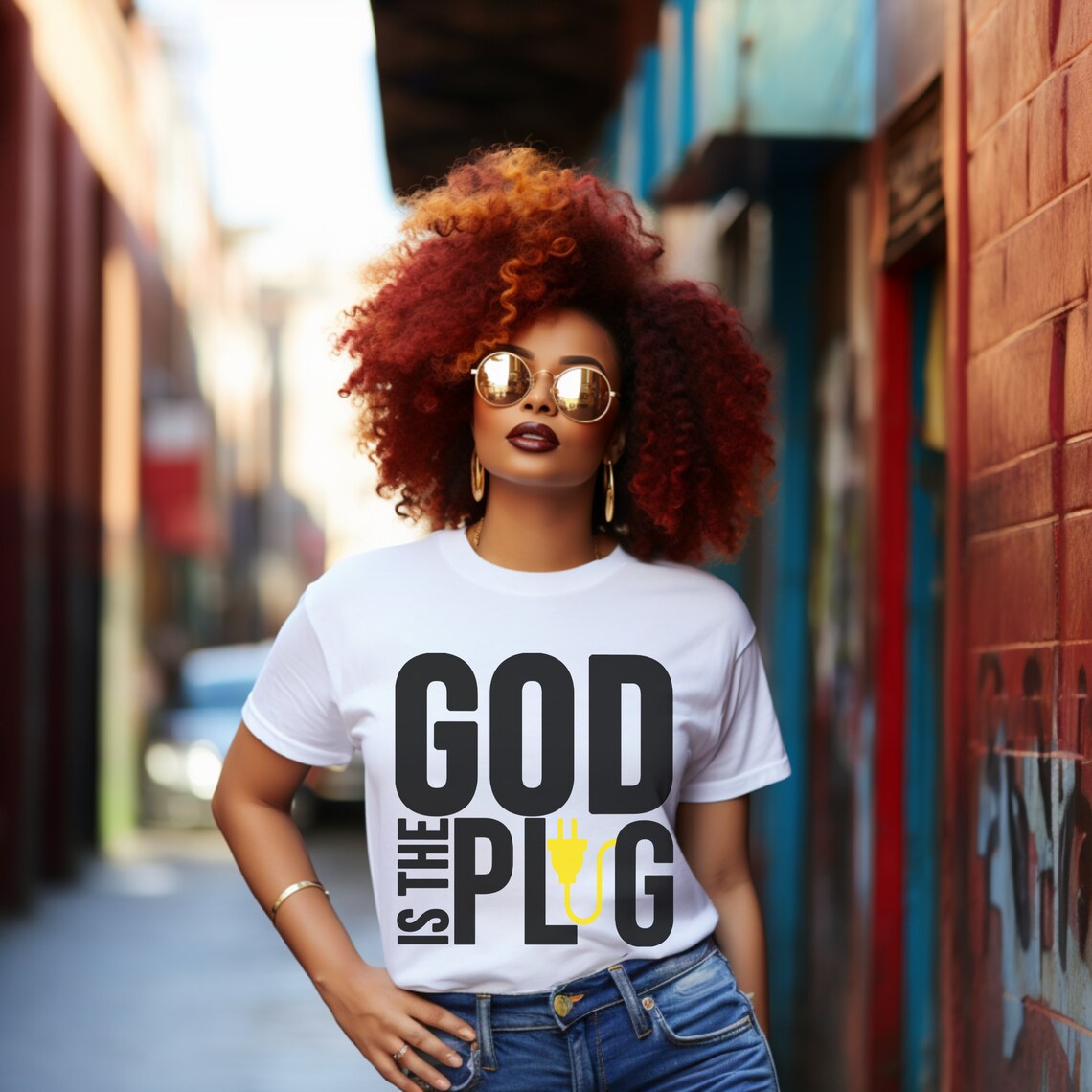God is the Plug Unisex Short Sleeve Tee, but God T-shirt, Christian T ...