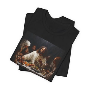 Black Jesus Last Supper Unisex Short Sleeve Tee, Christian Gift, Father ...