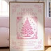 Pink Merry Christmas Poster Modern Christian Wall Art Christmas Tree ...