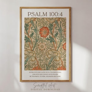 Christian Fall Poster, Psalm 100:4 Enter Into His Gates With ...