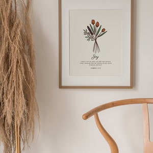 Christian Floral Set of 2, Boho Flower Bible Verse Prints, Colorful ...