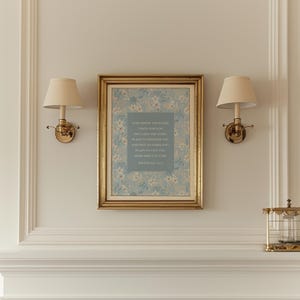 Light Blue Christian Wall Art Floral Poster, I Know the Plans I Have ...