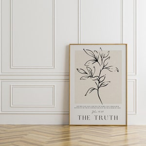 The Way the Truth the Life Wall Art, Set of 3, Aesthetic Christian Home ...