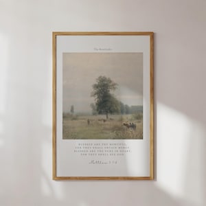 The Beatitudes, Sermon on the Mount, Matthew 5: 3-12, Christian Vintage ...