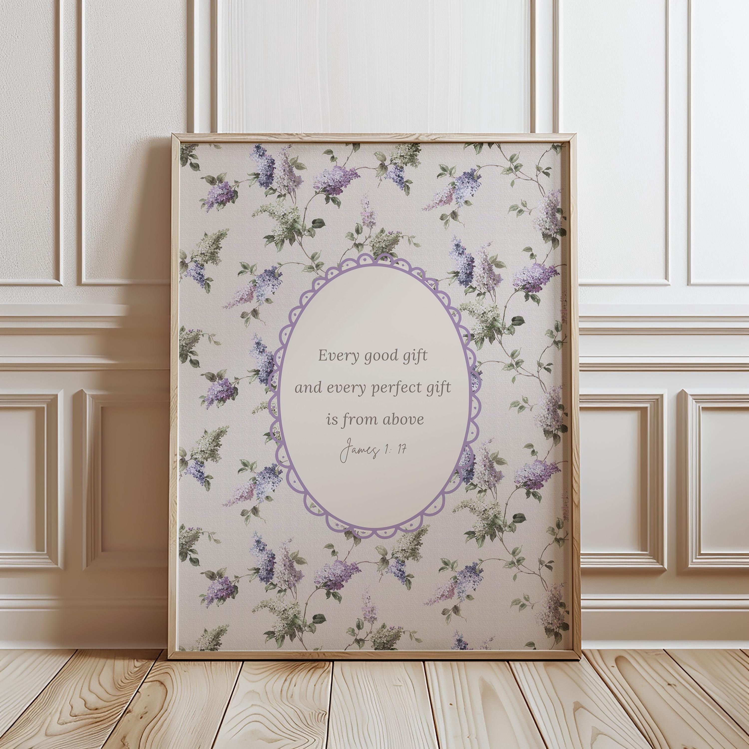 Purple Christian Wall Art, Every Good and Perfect Gift, James 1:17 ...