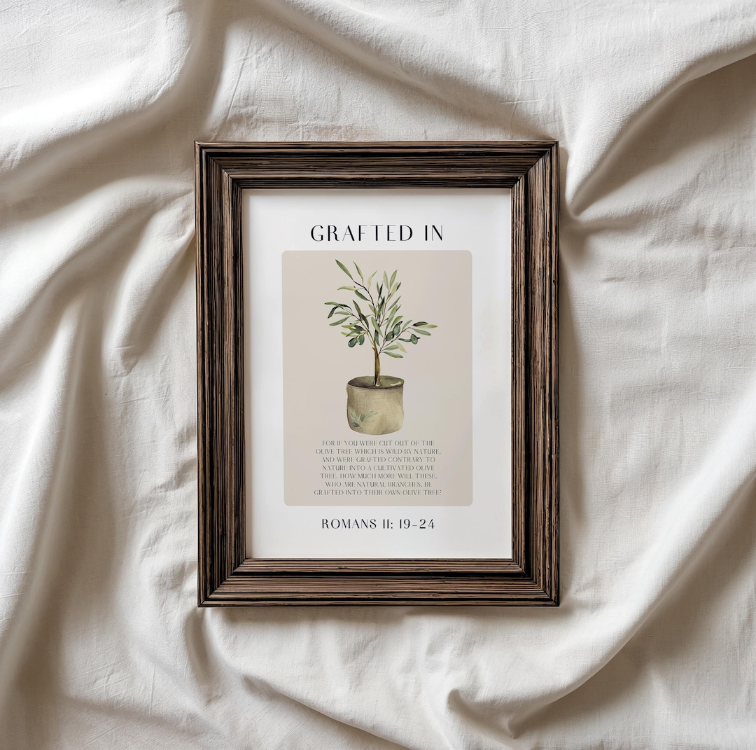 Olive Tree Scripture Art Print, Romans 11:19-24, Bible Verse Wall Art ...