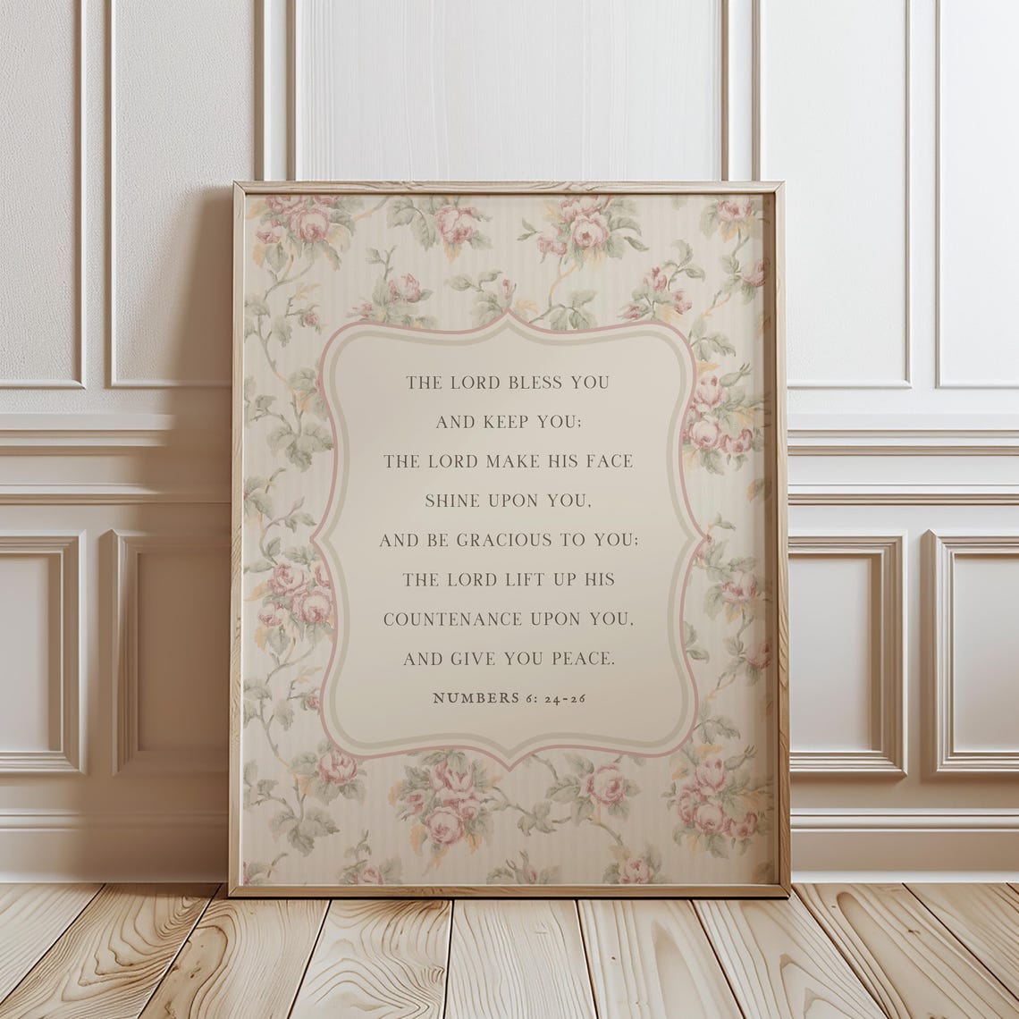 Vintage Floral Bible Verse Print: the Lord Bless You (digital Download ...