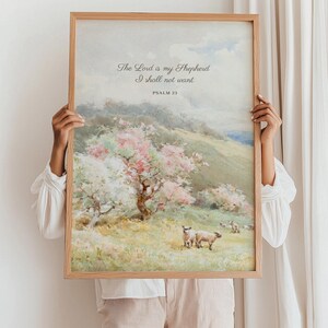 Psalm 23, the Lord is My Shepherd, Printable Christian Vintage ...