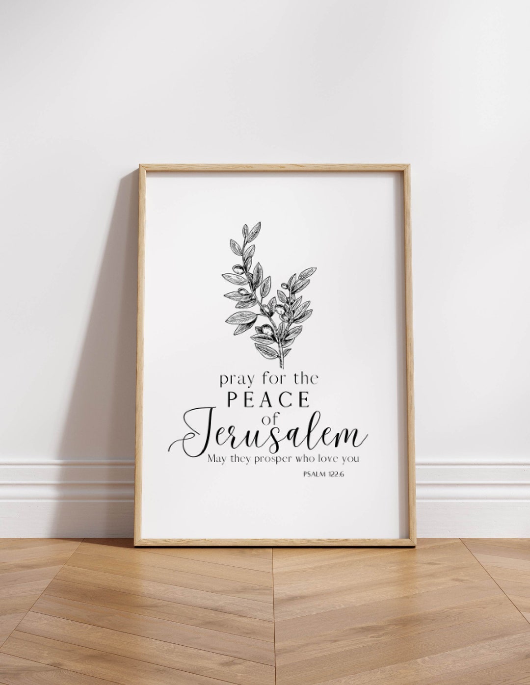 Priez pour la paix de Jérusalem Psaume 122:6 Art mural chrétien Art ...