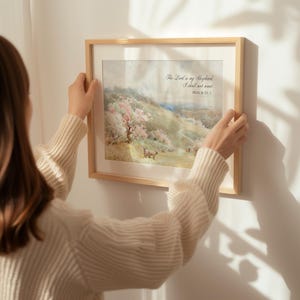 Psalm 23 Christian Nursery Wall Art, the Lord is My Shepherd, Vintage ...