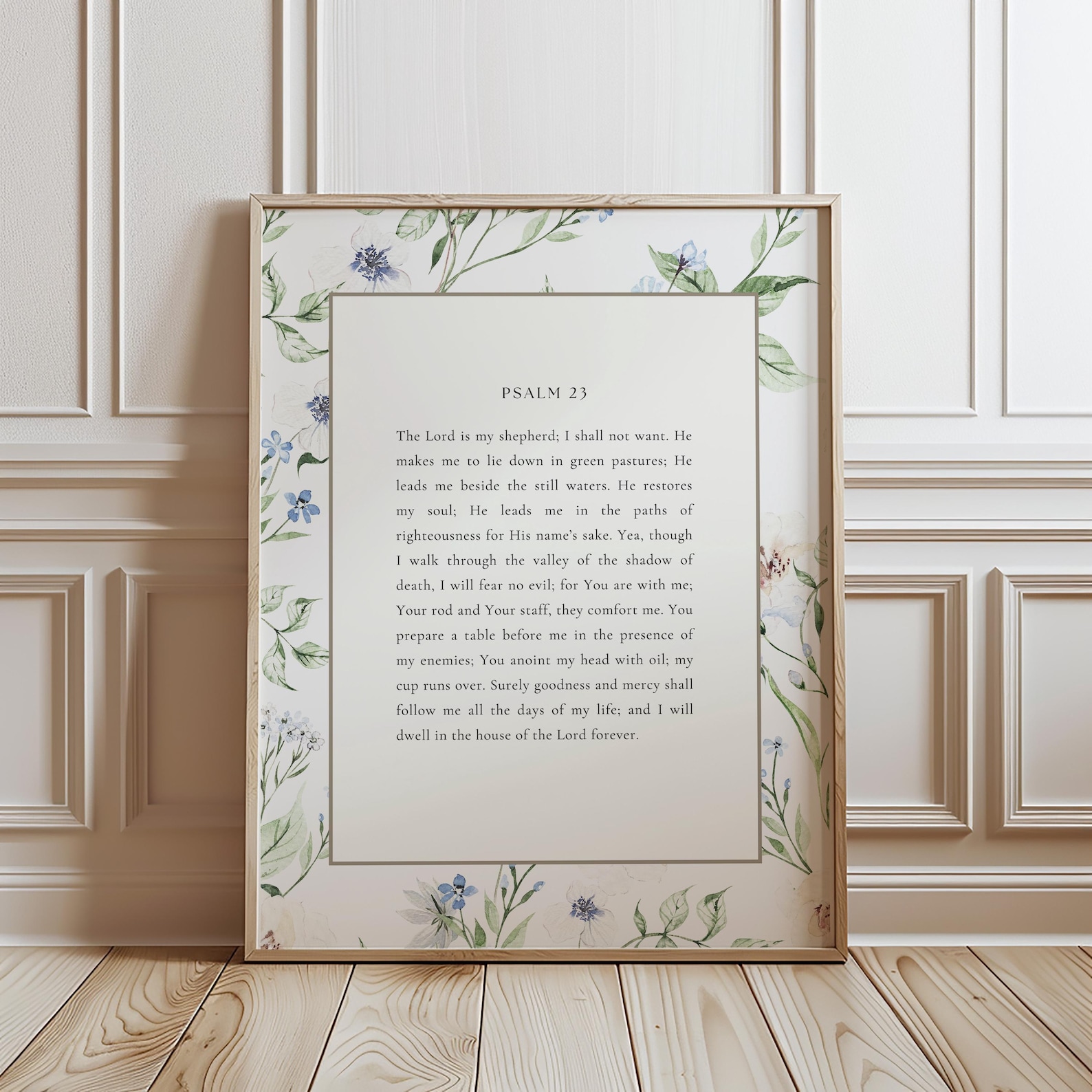 Wildflowers Bible Verse, Psalm 23, the Lord is My Shepherd, Christian ...