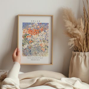 Selah, Christian Wall Art, Floral Bible Verse, Psalm 62:8 Digital ...