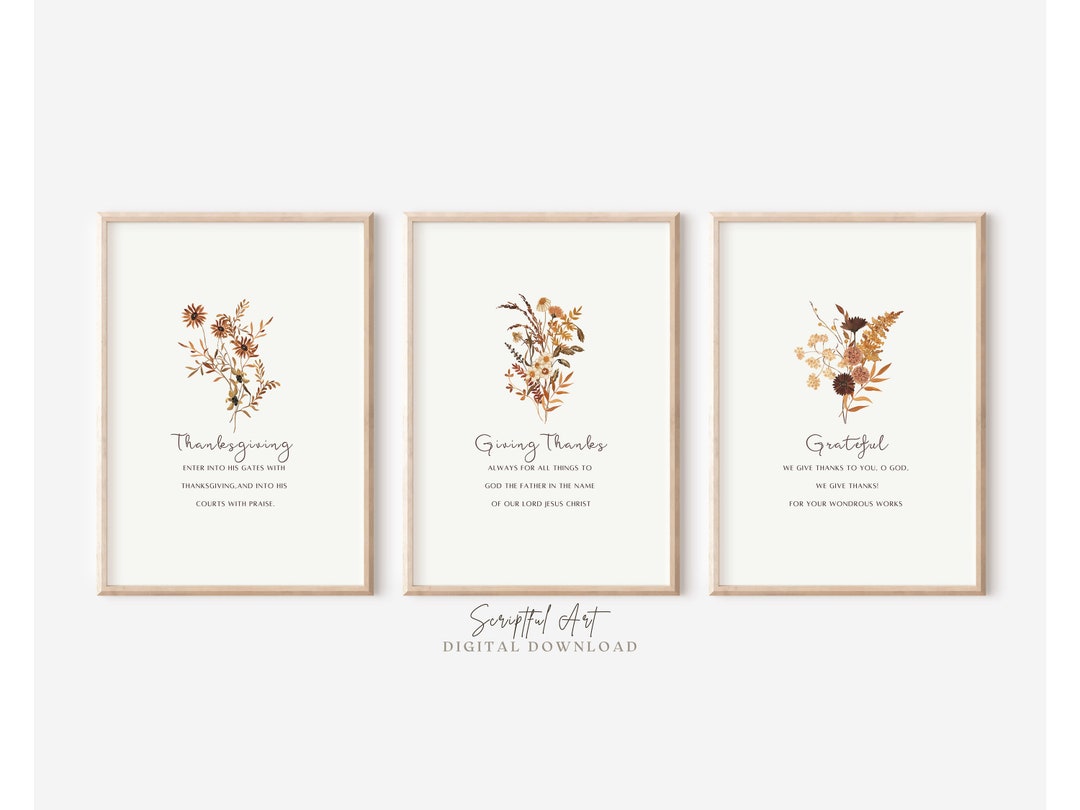 Wildflowers Christian Fall Decor Set of 3 Thanksgiving Christian Fall ...