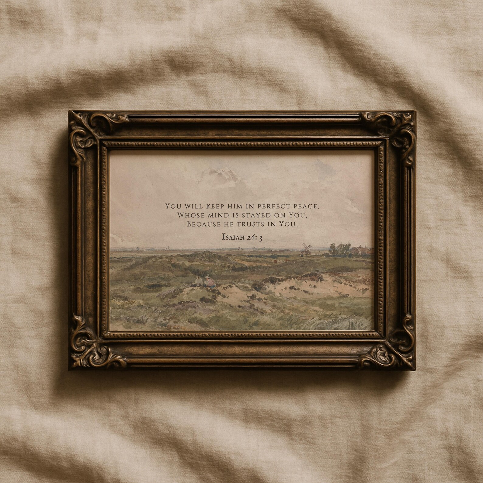 Christian Vintage Landscape Bible Print, Printable Scripture Art ...