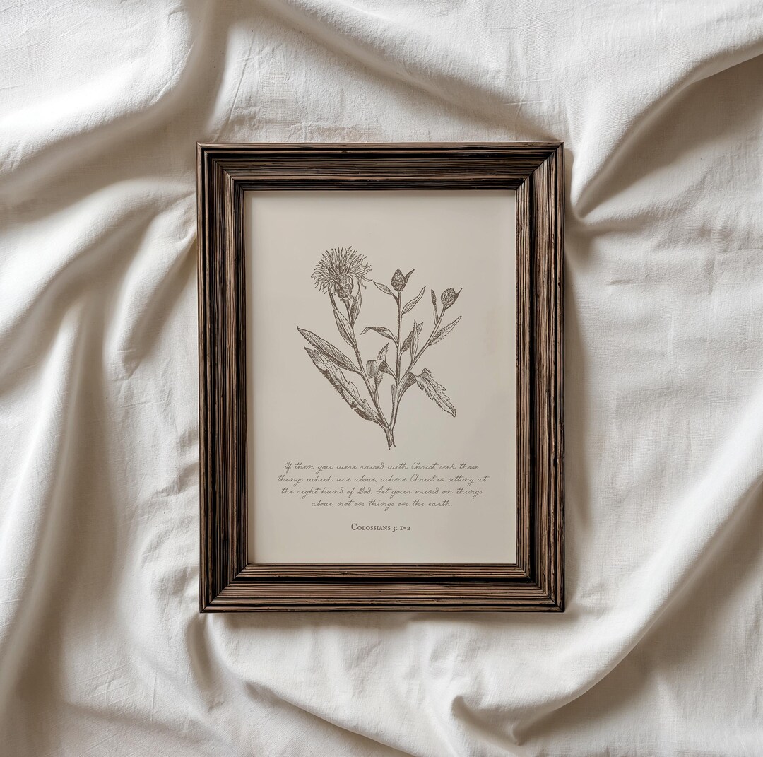 Neutral Christian Wall Art Minimalist Bible Verse Print, Colossians 3: ...