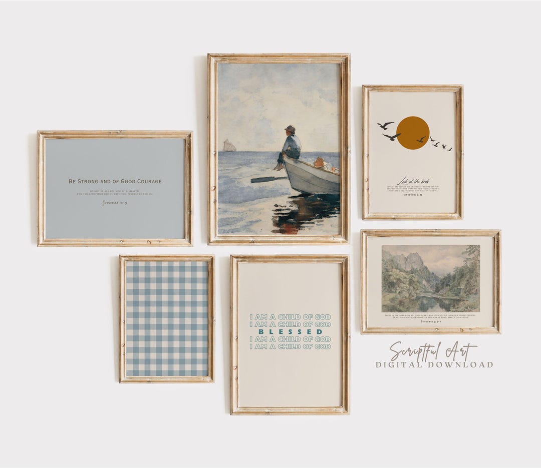 Christian Boys Nursery Decor, Set of 6, I Am a Child of God, Little Man ...