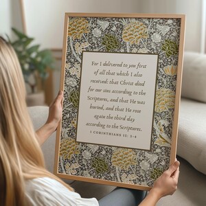 Christ is Risen Christian Wall Art 1 Corinthians 15: 3-4, Resurrection ...