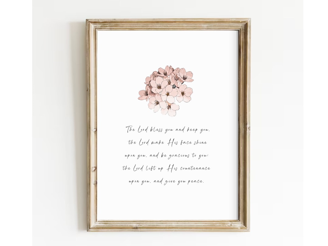 The Lord Bless You and Keep You the Benediction Sign Digital - Etsy