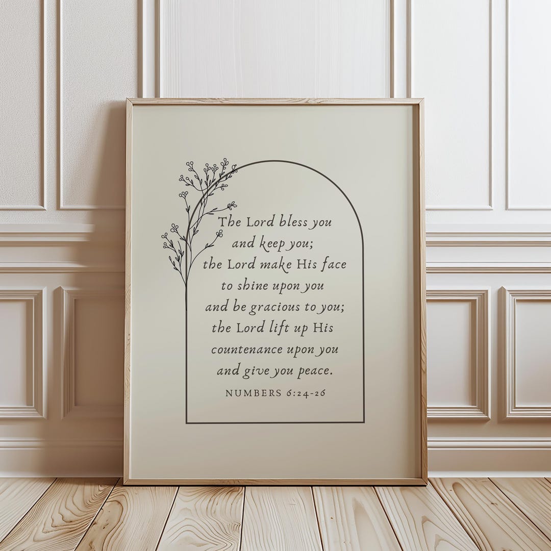 The Lord Bless You, Benediction Numbers 6, Minimal Bible Print, Digital ...