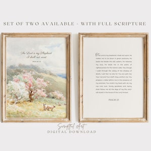 Psalm 23 the Lord is My Shepherd Printable Christian Vintage Art ...