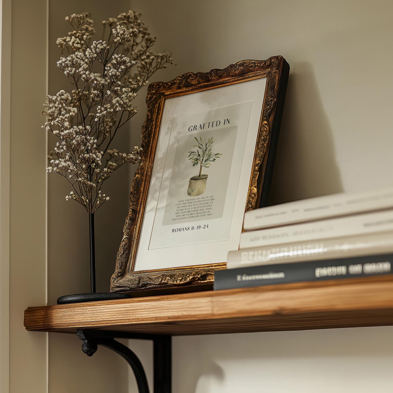 Olive Tree Scripture Art Print, Romans 11:19-24, Bible Verse Wall Art ...